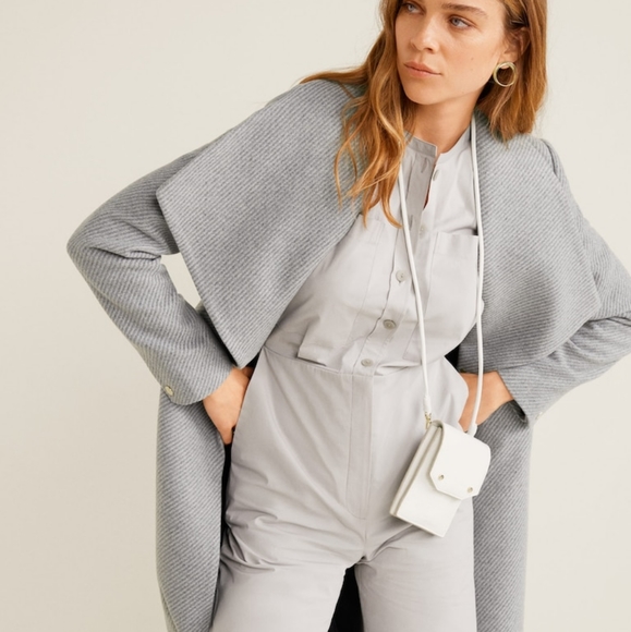 Mango | Jackets & Coats | Mango Gray Double Breast Wool Coat Nwt | Poshmark